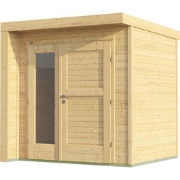 Weka Gartenhaus &raquo;Designhaus 262 B&laquo; beige Massivholz Fu&szlig;boden im Gartenhaus, ohne Dacheindeckung