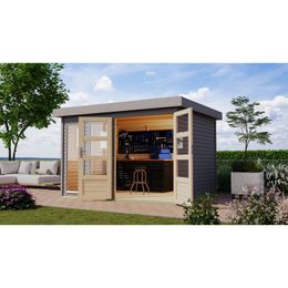 Konifera Gartenhaus &raquo;Pinaki 5&laquo; braun Massivholz ohne Fu&szlig;boden, ohne Dacheindeckung