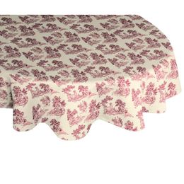 Adam Tischdecke &raquo;Good Old Days&laquo; aus 100% Bio-Baumwolle rot Bio-Baumwolle B/L: 220cm x 145cm, 1 Stk., oval