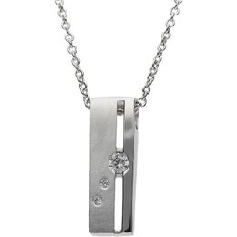 Firetti Damen Kette mit Anh&auml;nger &raquo;Schmuck Geschenk Halsschmuck Halskette Kette matt glanz&laquo; mit Zirkonia (synth.) silber Messing, L: 45 B: 1,4mm