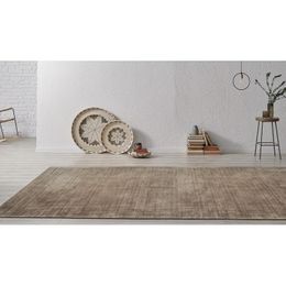 Padiro Teppich &raquo;Bridget 125&laquo; rechteckig 10 mm H&ouml;he Kurzflor, Hoch-Tief-Struktur mit Vintage Look grau Viskose B : 80cm 1 Stk., 10mm, L: 150cm