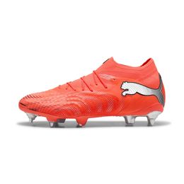 Puma Fu&szlig;ballschuh 'Future 9 Ultimate' Herren Gr&ouml;&szlig;e 39 hellgrau / neonrot / schwarz