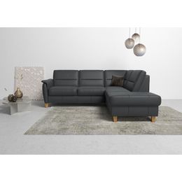 Home Affaire Ecksofa &raquo;Palmera L-Form, B: 236 cm&laquo; optional Schlaffunktion & Bettkasten, Federkern schwarz Luxus-Microfaser (100% Polyester);Struktur (