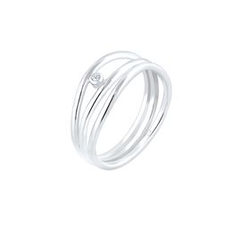 Elli DIAMONDS Ring 'Geo' Damen Gr&ouml;&szlig;e 54 silber / transparent