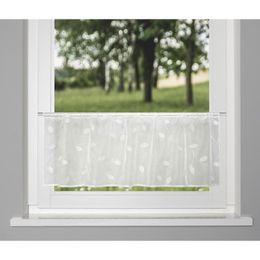 Home Wohnideen Scheibengardine &raquo;SHARY&laquo; Stangendurchzug 1 Stk. tlg. Cafehaus Voile bestickt wei&szlig; Voile, Polyester 45cm, Stangendurchzug, 145cm