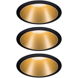 Paulmann LED Einbauleuchte &raquo;Cole&laquo; 1 Stk. Warmwei&szlig; Deckenspots, 3er Set gold 3, &Oslash; 8,8cm, 1 Stk.