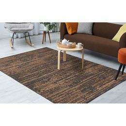 Kayoom Teppich &raquo;Kalevi 100&laquo; rechteckig 8 mm H&ouml;he Flachgewebe gelb Polyester B : 120cm 1 Stk., 8mm, L: 170cm