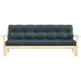 Karup Design Schlafsofa &raquo;Unwind&laquo; Mit Holzstruktur, inkl. Futonmatratze, Liegefl&auml;che 130x190 cm blau B/H/T: 190cm x 14cm x 92cm, Baumwollmix