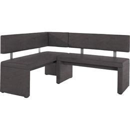 OTTO home Eckbank &raquo;Charissa&laquo; in 3 Gr&ouml;&szlig;en, verschiedene Qualit&auml;ten schwarz Holzwerkstoff, Massivholz B/H/T: 170cm x 90cm x 140cm, Microfaser, langer 