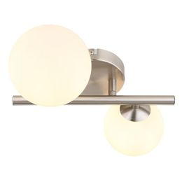 Globo LIGHTING Wandleuchte &raquo;RIHA&laquo; G9 1 Stk. Warmwei&szlig; Wandlampe/Spot/Glas opal/Wohnzimmer/Flur/3000K silber 1 Stk.