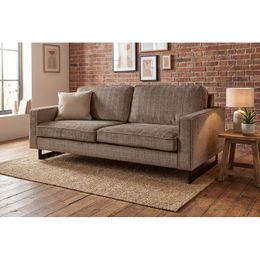 OTTO home 3-Sitzer &raquo;Pinto, 206 cm, Cord, Chenille, Lederoptik&laquo; mit Keder, schwarze Metallf&uuml;&szlig;e, Wellenunterfederung 100% Polyester B/H/T: 206cm x 85cm 