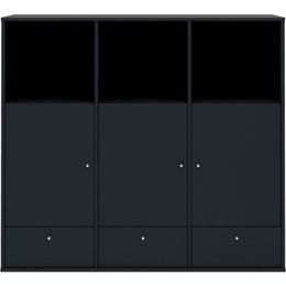 Highboard &raquo;Mistral Hochkommode, Hochschrank&laquo; mit T&uuml;ren und Schubladen, Breite: 133cm, anpassungsbar Designm&ouml;bel schwarz B/H/T: 133cm x 119,5cm x 42cm,