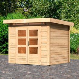 Karibu Gartenhaus &raquo;Ammersee 2&laquo; beige Holzwerkstoff ohne Fu&szlig;boden, ohne Dacheindeckung