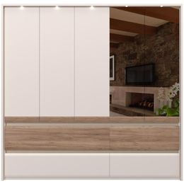 OTTO home Kleiderschrank &raquo;Invictus&laquo; UV lackiert, mit LED Beleuchtung, Soft-Close Funktion beige Holzwerkstoff, MDF Kaschmirfarbe, B/H/T: 232cm x 226cm