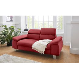 COTTA 2-Sitzer &raquo;Komaris, B: 177 cm&laquo; mit Kopfteilverstellung rot Microfaser PRIMABELLE (100% Polyester);Kunstleder SOFTLUX;Feinstruktur (100% Polyester