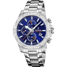 Festina Herren Chronograph &raquo;Timeless Chronograph&laquo; Quarzuhr, Armbanduhr, Herrenuhr, Edelstahlarmband, analog, Tag silber Einheitsgr&ouml;&szlig;e