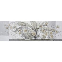 &Ouml;lgem&auml;lde &raquo;handarbeit BLUMENVASE 40x120 cm &ndash; Wandbild Kunst Deko modern&laquo; Blumen Bl&auml;tter Vasen handgefertigt, jedes Bild ein Unikat Acrylfarbe, Canvas,