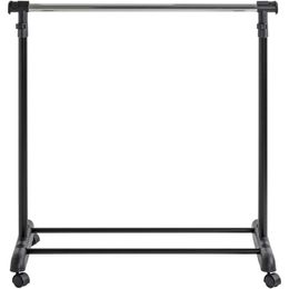 HAKU Garderobenst&auml;nder &raquo;Garderobe, Garderobenst&auml;nder, Kleiderst&auml;nder auf Rollen, Kleiderwagen&laquo; rechteckig - aus Metall Schwarz - B/T/H 95/44/95-170 cm