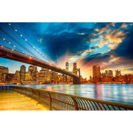 papermoon Fototapete &raquo;Manhattan Sunset&laquo; glatt bunt Vlies B/L: 3,5m x 2,6m, Bahnen: 7 Stk.