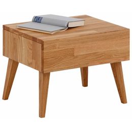 Home Affaire Nachttisch &raquo;Natali&laquo; mit einer Schublade, aus massiver Eiche, Breite 45 cm braun B/H/T: 45cm x 35cm x 45cm