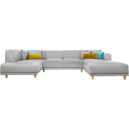 OTTO home Wohnlandschaft &raquo;Maroon U-Form&laquo; in skandinavischem Design, mit losen Kissen grau Struktur grob ( 100% POLYPROPYLEN;Struktur fein ( 100% 