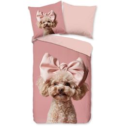 Good Morning Kinderbettw&auml;sche &raquo;Roxy&laquo; 2 Stk. Baumwolle, Renforc&eacute;, 135x200, Wendeoptik, Kind, M&auml;dchen, Pudel rosa Renforc&eacute;, Obermaterial: 100% Baumwolle