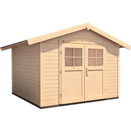 Weka Gartenhaus &raquo;122 Gr.1&laquo; in verschiedenen Farben beige Massivholz Fu&szlig;boden im Gartenhaus, ohne Dacheindeckung