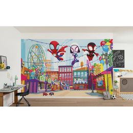 Komar Kindertapete &raquo;Marvel Spidey And His Amazing Friends Theme Park&laquo; bedruckt glatt bunt Vlies B/L: 400m, Rollen: 1