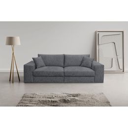 WERK2 Big-Sofa &raquo;Rozzana 246 cm Mega Sofa mit viel Platz modern und bequem&laquo; Pl&uuml;sch grau 100% Polyester B/H/T: 246cm x 82cm x 105cm, Pl&uuml;sch
