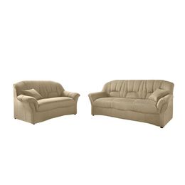 DOMO collection Polstergarnitur &raquo;Bahia zeitlos & elegantes Sofa, bequem&laquo; Set, 3-Sitzer & 2-Sitzer-Set beige Struktur, Inklusive Federkern