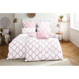 OTTO home Wendebettw&auml;sche &raquo;Alba in Gr. 135x200 oder 155x220 cm&laquo; 3 Bettw&auml;sche mit Wendeoptik, in verschiedenen Qualit&auml;ten, Baumwolle rosa Biber, 