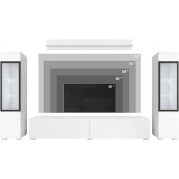 Home Affaire Wohnwand &raquo;VERA II&laquo; Komplett-Set, 4 Stk. tlg. wei&szlig; B/H/T: 260cmcm x 130cmcm x 33cmcm,mit Beleuchtung
