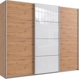 wimex Schwebet&uuml;renschrank &raquo;Norderstedt&laquo; INKLUSIVE 2 Stoffboxen und 2 zus&auml;tzliche Einlegeb&ouml;den, mit Glast&uuml;r wei&szlig; Holzwerkstoff Artisan Eiche Nachbildung, B/H