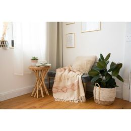 Kayoom Wohndecke &raquo;Bohist 225&laquo; beige Baumwolle, Wolle B/L: 130cm x 170cm