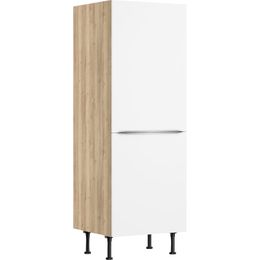 KOCHSTATION Hochschrank &raquo;KS-Aken&laquo; wei&szlig; wildeiche Nachbildung, B/H/T: 60cm x 176,6cm x 58,4cm