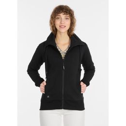 Ragwear Damen Sweatjacke &raquo;RONETTE&laquo; mit hohem Stehkragen, aus Baumwolle und Polyester schwarz XS