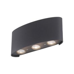 Paul Neuhaus Au&szlig;en-Wandleuchte &raquo;CARLO&laquo; LED-Board 1 Stk. Warmwei&szlig; Schutzart IP 54, F&uuml;r Au&szlig;en- und Innenbereich grau 6, H: 8cm, 1 Stk.