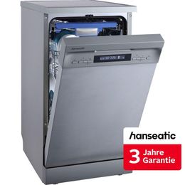 Hanseatic Standgeschirrsp&uuml;ler &raquo;HG4585C107636RI&laquo; 10 Ma&szlig;gedecke inkl. 3 Jahre Herstellergarantie silber Startzeitvorwahl erm&ouml;glicht dir, den Sp&uuml;lvorgang 