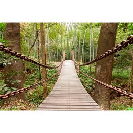papermoon Fototapete &raquo;Suspension Bridge&laquo; glatt bunt Vlies B/L: 3,5m x 2,6m, Bahnen: 7 Stk.