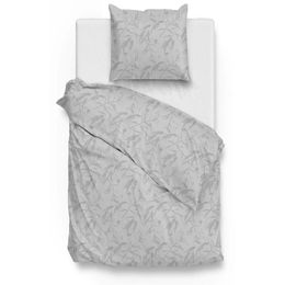 ZO HOME Bettw&auml;sche &raquo;Fiori-di-Satinado&laquo; 2 Stk. Bettw&auml;sche aus 100% Baumwolle, hochwertiges Mako-Satin grau Mako-Satin, Obermaterial: 100% Baumwolle B/L