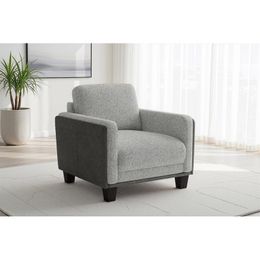 Sit & More sit&more Sessel &raquo;Concept&laquo; mit R&uuml;ckenkissen grau 100% Polyester Chenille,mit Fu&szlig; Buche schwarz, B/H/T: 89cm x 84cm x 90cm