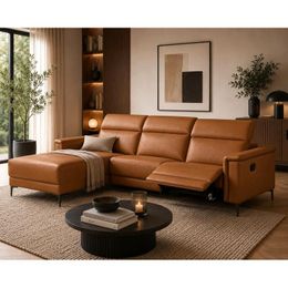 OTTO home Ecksofa &raquo;LUND, Lederoptik, L-Form, 261cm, man./elektr. Relaxfunktion (USB-A)&laquo; mit USB A-Anschluss bei elektrischer Variante und 