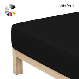 Schlafgut Spannbettlaken &raquo;Basic Cotton Bettlaken, 160 g/m&sup2;, 100% Baumwolle, Spannbetttuch&laquo; Spannbettlaken bis 20 cm Matratzenh&ouml;he, b&uuml;gelfrei und pflegeleicht 