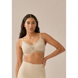 Naturana Damen B&uuml;gelloser BH &raquo;The Monday&laquo; feminin, bequem, ohne B&uuml;gel, verstellbare Tr&auml;ger beige 75, Cup D