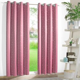 Weckbrodt-Gardinen Vorhang &raquo;Sarin&laquo; &Ouml;sen 1 Stk. tlg. blickdicht, Thermo, w&auml;rme-,k&auml;lteisolierend, abdunkelnd, Gardine, Store rosa Microfaser, Polyester 225cm, &Ouml;sen, 135cm