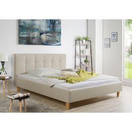 Maintal Polsterbett &raquo;Leesburg&laquo; Bettseiten zerlegt, ohne Bettkasten beige Liegefl&auml;che L&auml;nge B: 200cm x 180cm, Struktur (100% Polyester) ohne Lattenrost/ohne 