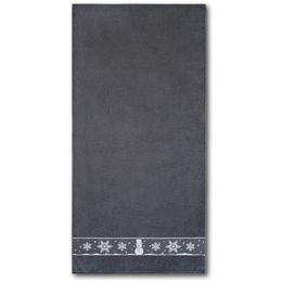 Dyckhoff Duschtuch &raquo;Schneemann&laquo; Made in Germany grau Frottier, Frottier B/L: 70cmx140cm, 1 Stk., Schneeflocken Schneemann, Frottier