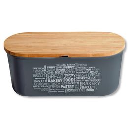 Kesper Brotkasten &raquo;Brotbox, FSC&laquo; Deckel als Schneidebrett verwendbar grau Bambus, Kunststoff B/H/L: 34cm x 18cm x 14,5cm