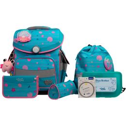 School-Mood Damen School-Mood Schulranzen &raquo;Timeless Pro&laquo; mit LED-Patchy blau B/H/T: 36cm x 42cm x 21cm