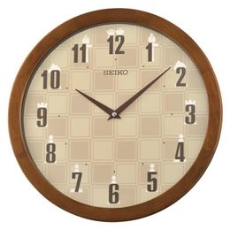Seiko Unisex Wanduhr Quarzuhr,Wohnzimmer,Esszimmer,K&uuml;che,Arbeitszimmer,B&uuml;ro, Flur braun &Oslash; 35,4cm